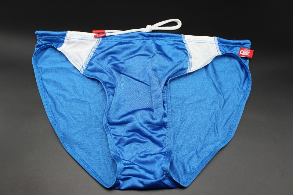 AussieBum Mens blue competition crew Nylon Swim bikini Swimwear size S ...
