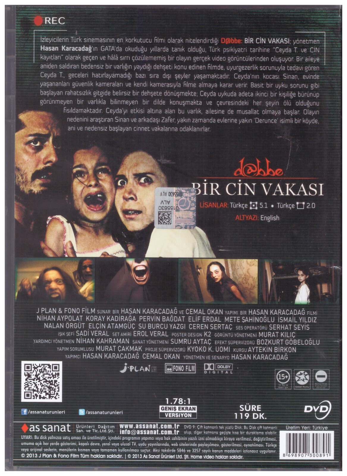 Dabbe 3: Bir Cin Vakası / Hasan Karacadag (2012)DVD Region 2 (PAL ...