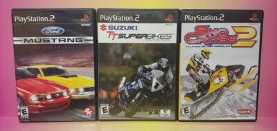 3 Game Racing Lot PS2 Playstation 2 Complete Ford Mustang Snocross 2 ...