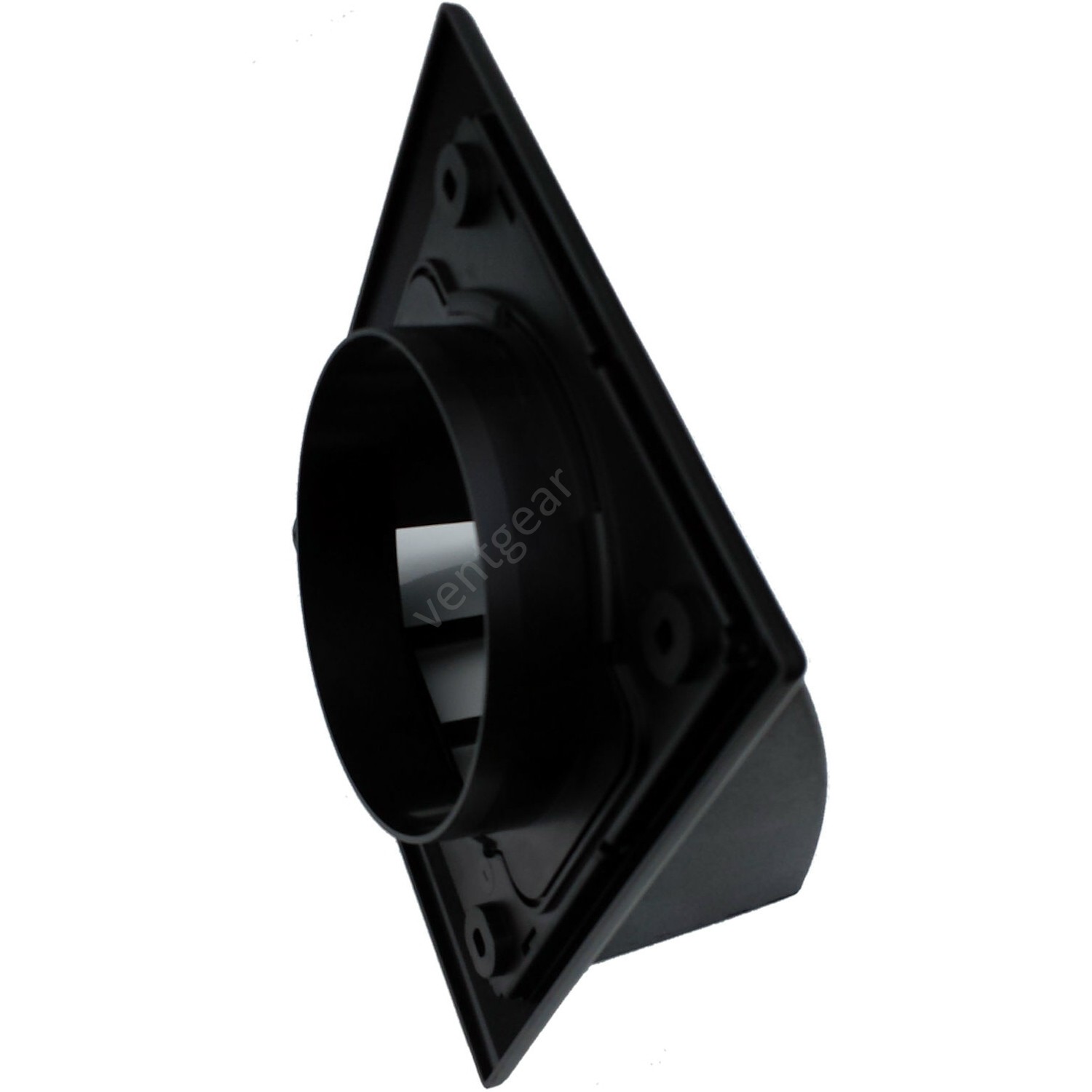 100mm 4" Black Cowl & non return flap - Tumble dryer-Extractor fan ...