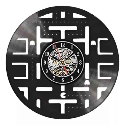 PACMAN - Wall Clock - 30 cm diameter - Laser Openwork Vinyl - New ...