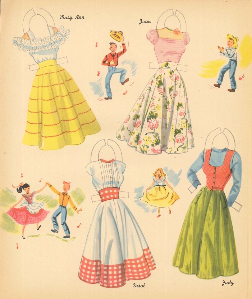 VNTG 1955 PAPER DOLL PARADE 16 PG LASR REPRODUCTIN~Org SZ UNCT FREE SH ...