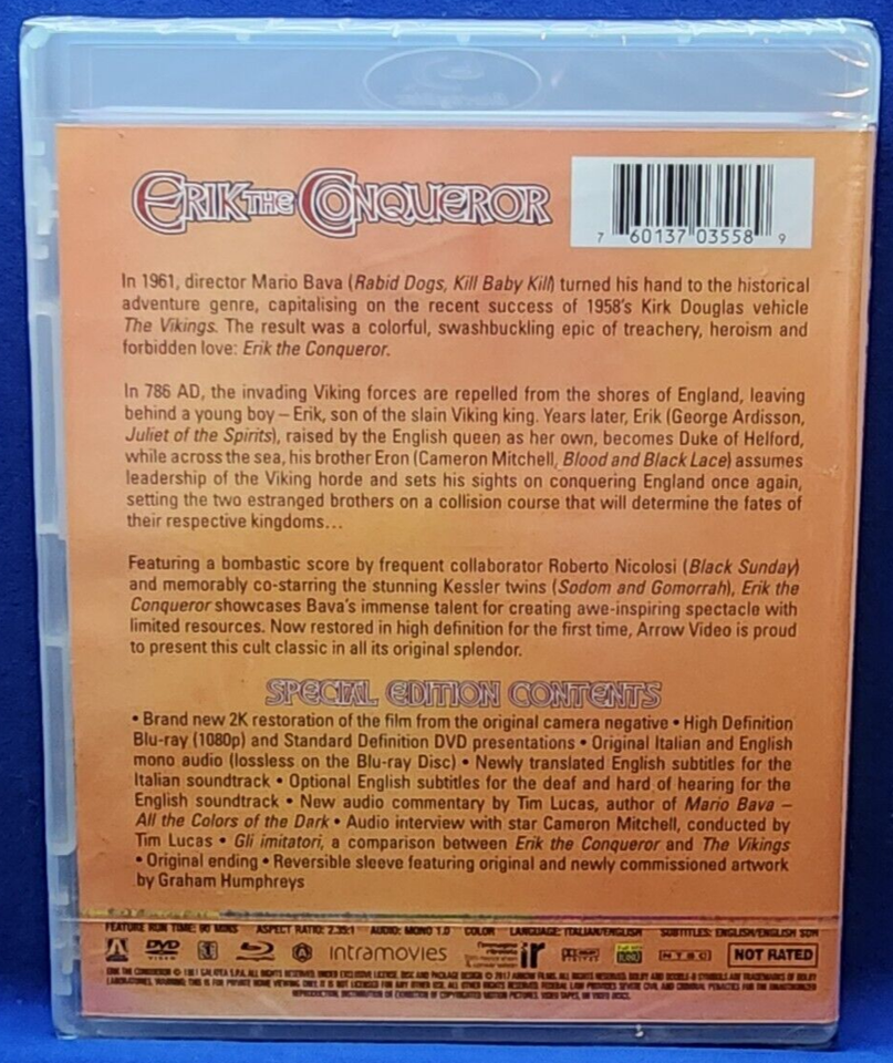 Erik the Conqueror (Blu-ray + DVD, 1961, Arrow Special Edition) Cameron ...