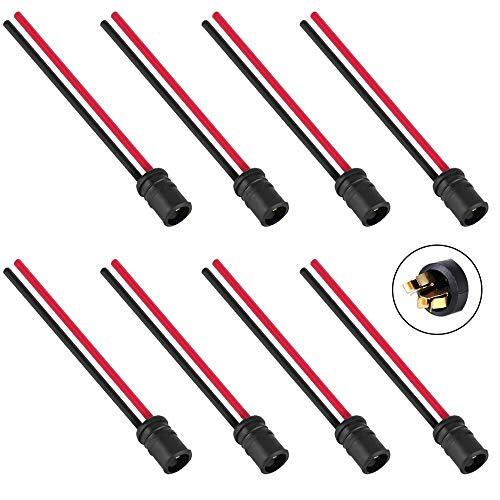 8-Pack T10 Female Socket Extended Wire Connector Plug Adapter Assembly ...