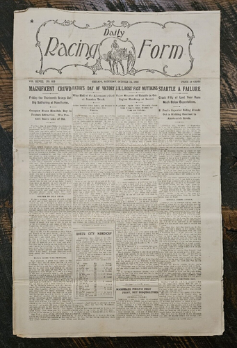 1922 Daily Racing Form, Hall of Famer EXTERMINATOR at Laurel w Past ...