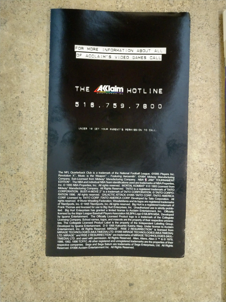 Alien Trilogy Sega Saturn - US Version - CIB w/ Case and Manual (with ...