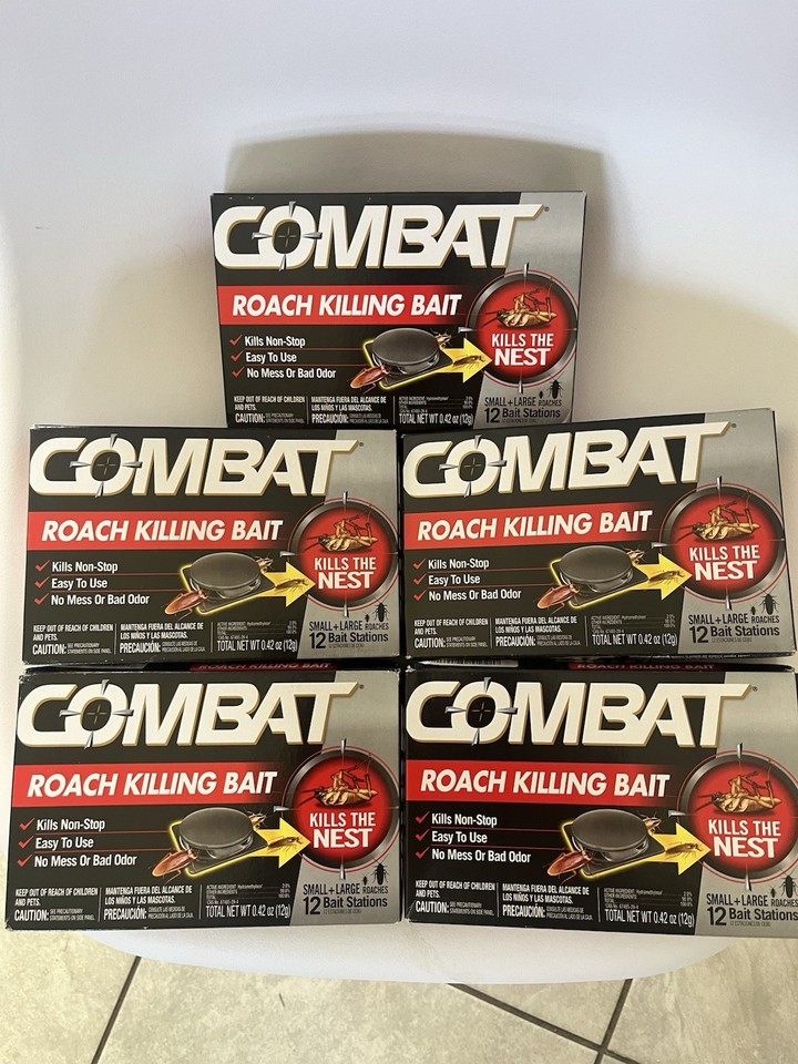 Combat Roach Killing Bait Stations for Small and Large Roaches, 12 ...