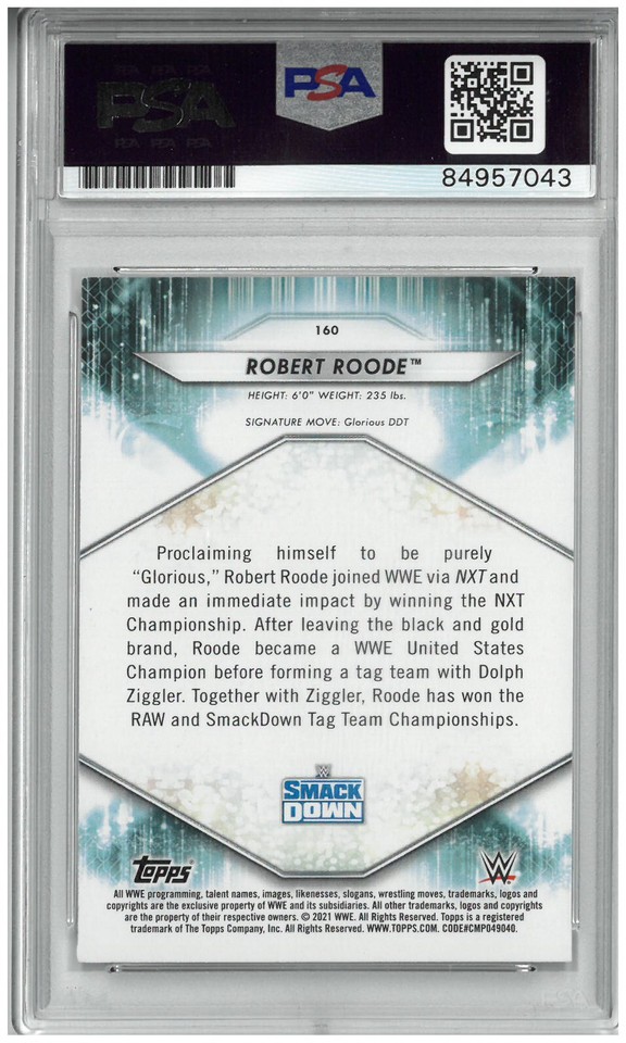 ROBERT ROODE SIGNED AUTOGRAPH SLABBED WWE 2021 TOPPS CARD PSA DNA | eBay