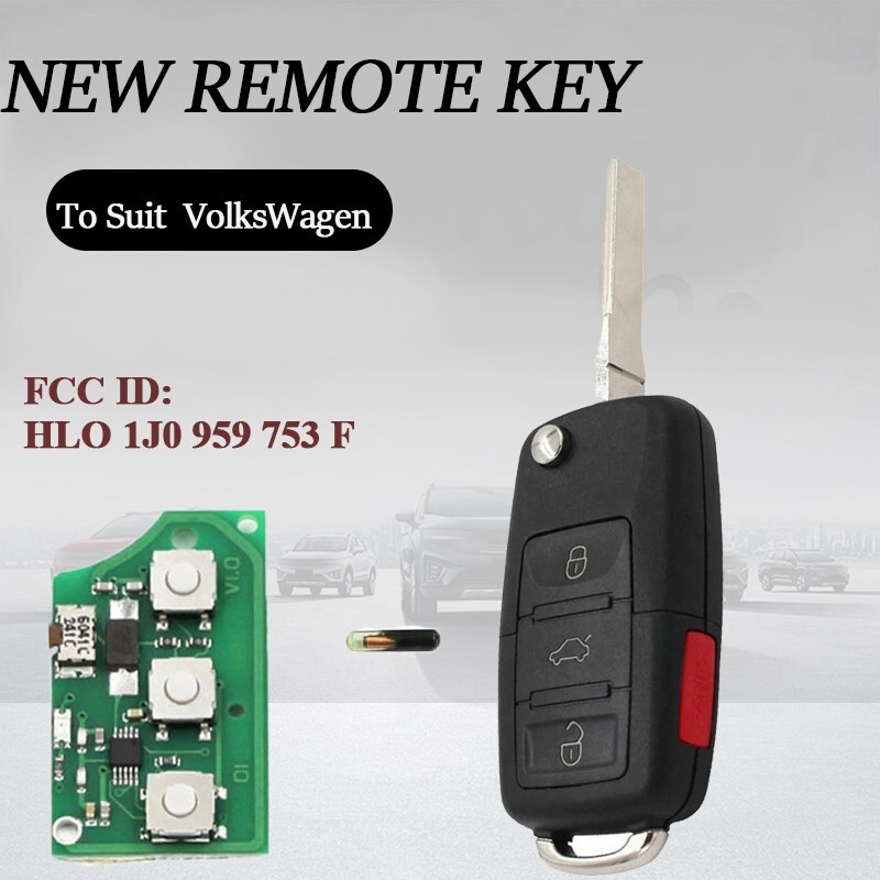 Transmitter Uncut key for VolksWagen Golf Jetta Remote Key Fob HLO 1J0 ...