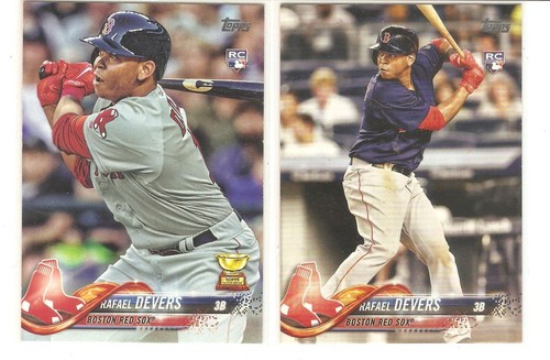 2018 Topps RAFAEL DEVERS RC Lot Flagship & Complete Set Photo Variation ...