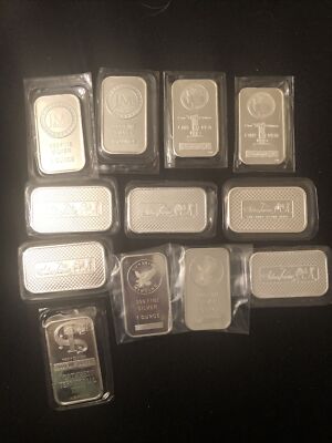 SILVER 12 (1) OUNCE BARS NICE FUN AWESOME LOT JM SILVER TOWNE LOT 4 | eBay