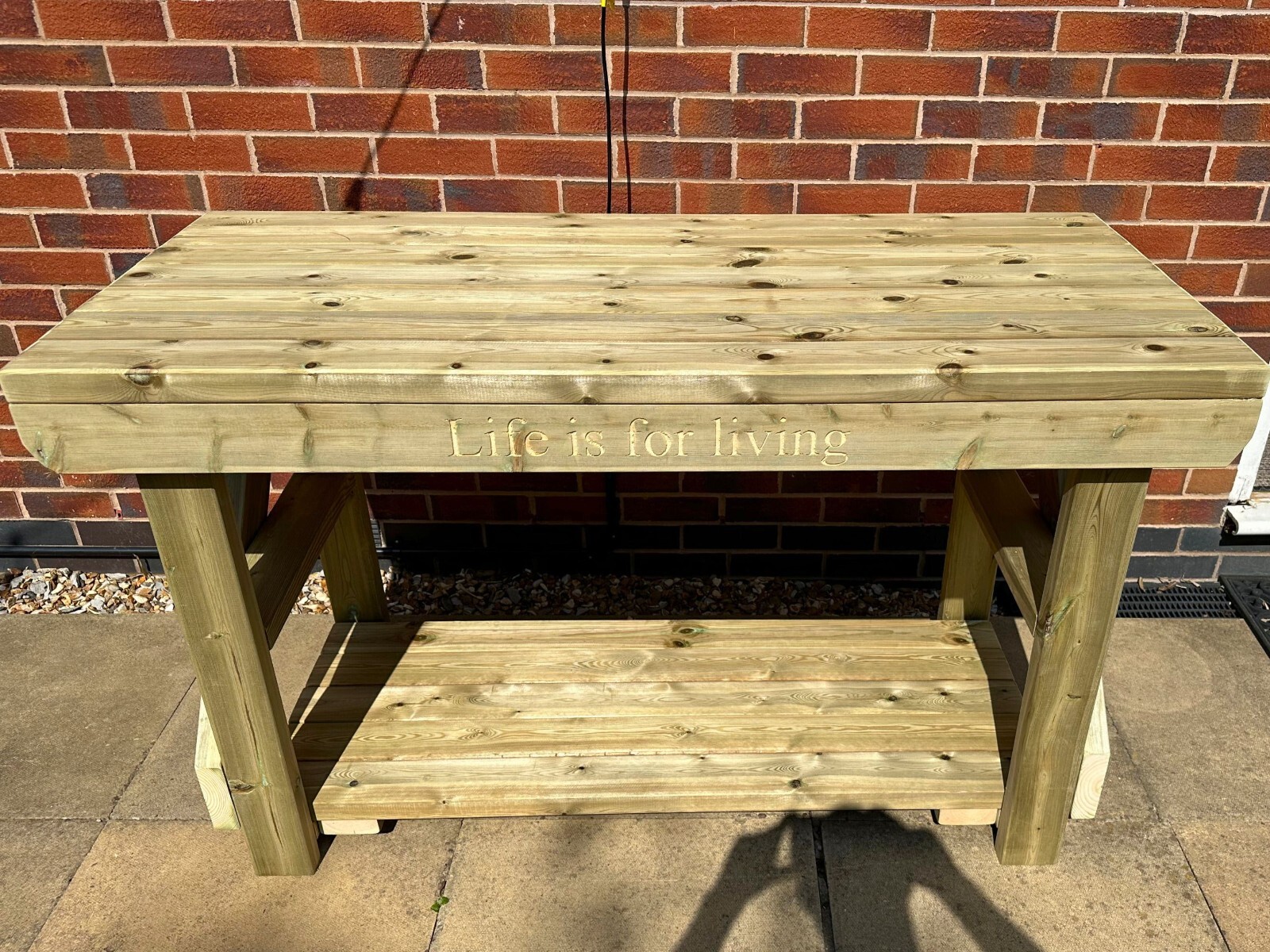 Indoor/Outdoor Wooden Workbench. Garden Work Table. BBQ/Pizza oven ...