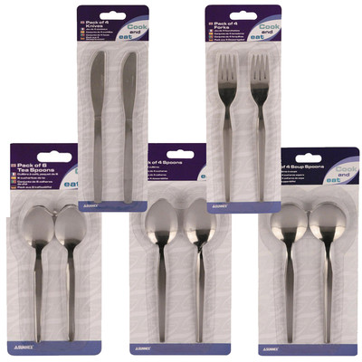Sunnex Cook & Eat Polished Cutlery Sets - Forks Spoons, Dessert Soup ...