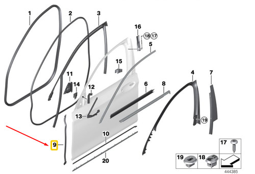 NEW BMW 7 G11 A-PILLAR BOTTOM RIGHT SEAL 51767336050 ORIGINAL | eBay