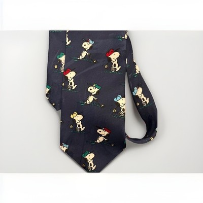 Peanuts Playing Golf Golfing Cartoon Character Polyester Tie vintage ...