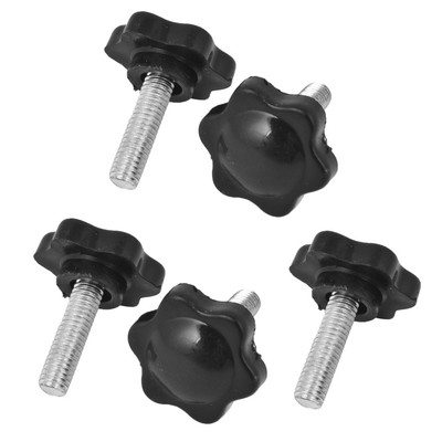 5Pieces 25mm Dia Star Shaped Head M6x20mm Male Thread Clamping Screw ...