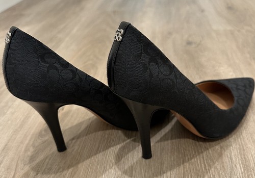 Black Coach Monogram Ellin Heels Size 7.5 | eBay