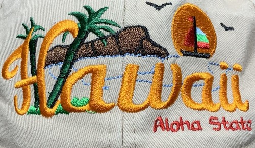 Hawaii Aloha State Adjustable Hat/Cap Beige Embroidered | eBay