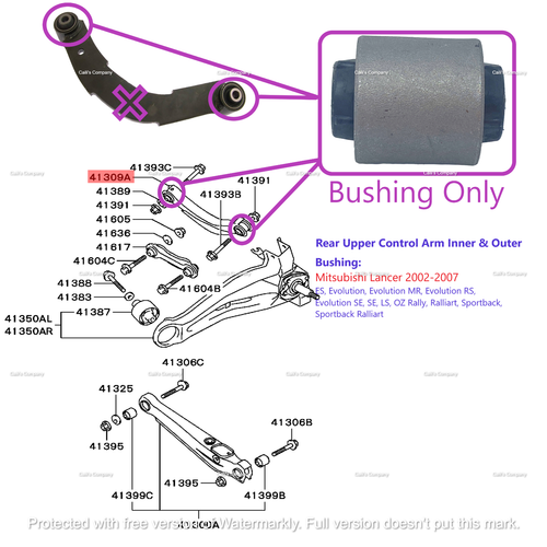 MN100110 Rear Lateral Arm Bush Bushing For OUTLANDER SPORT 2011-2020 | eBay