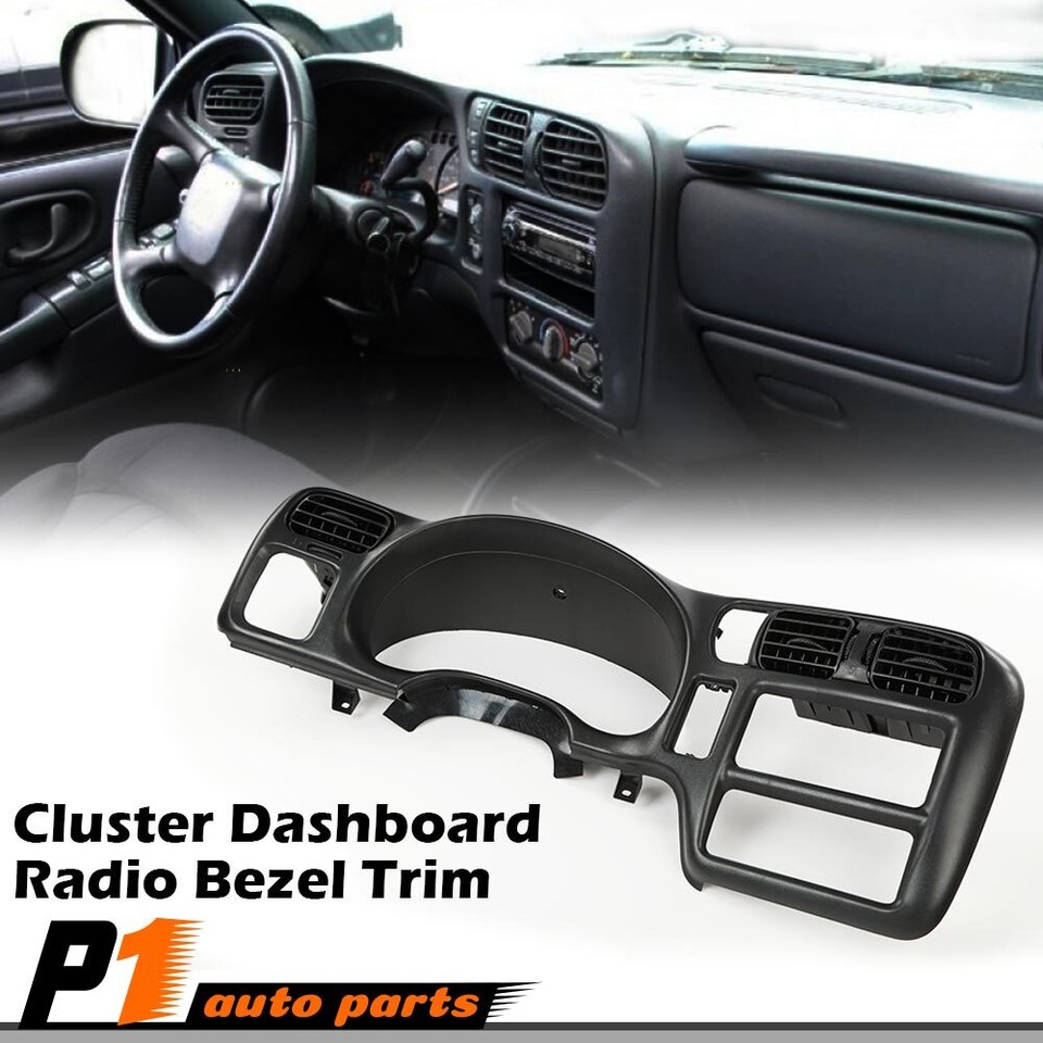 Black Dash Trim Bezel Cover Fit For 98-04 Chevy Blazer Jimmy Sonoma S10 ...