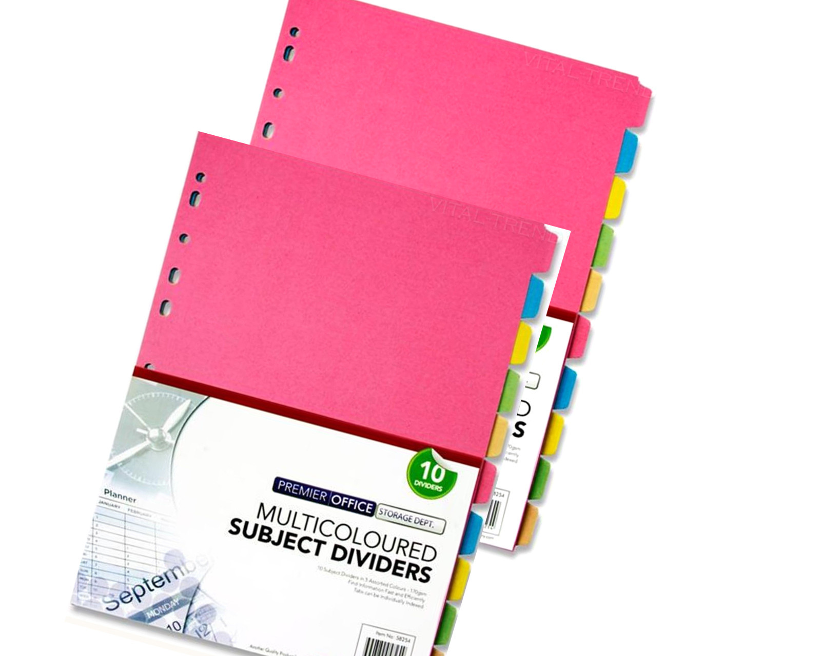 File Subject Dividers Multicoloured 10 Part Office Ring Binder Tab ...