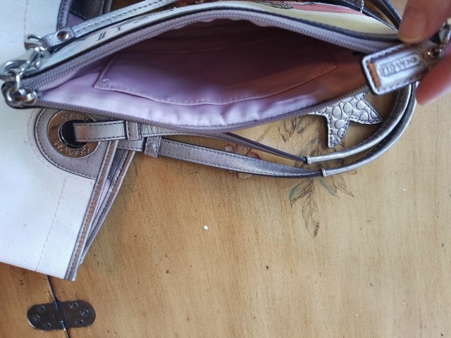 Coach # F19273 Bag Beach Seashell Shoulder Natural Canvas Tote W ...