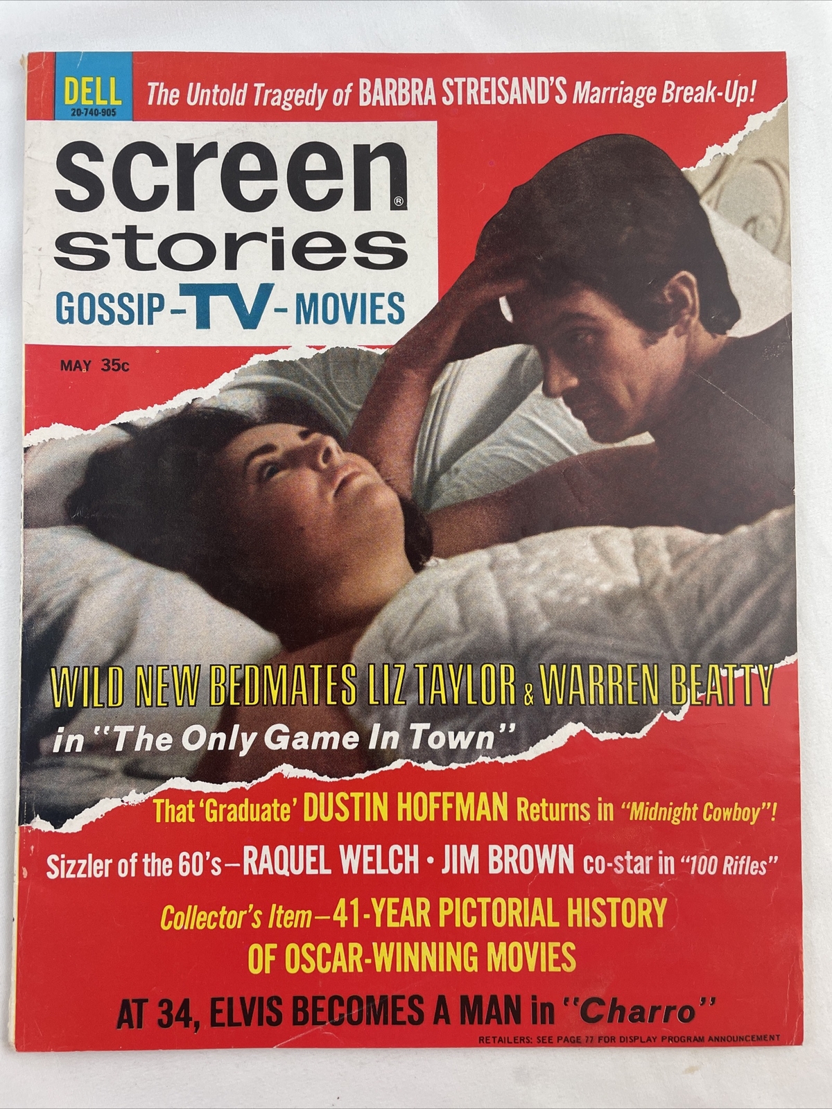 DELL SCREEN STORIES MAGAZINE May 1969 Elizabeth Taylor Warren Beatty dell-screen-stories-magazine-may-1969-elizabeth-taylor-warren-beatty