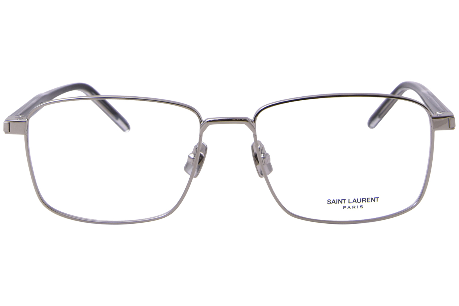 Saint Laurent SL-666 004 Eyeglasses Silver/Crystal Full Rim Rectangle ...