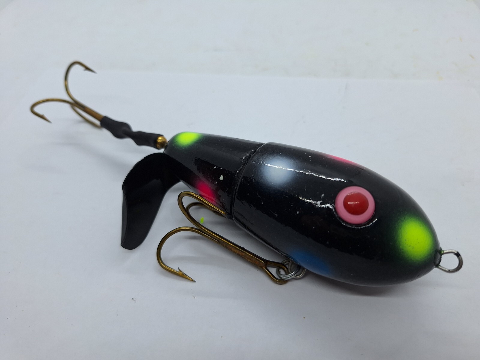 8" Lake X Lures Fat Bastard Custom Polka Dot Topwater Prop Bait Musky ...
