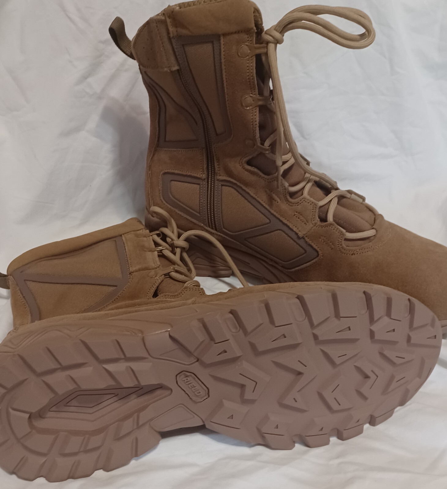 RIELD Men's Military Tactical Work Boots Side Zipper Army Combat Hiking ...