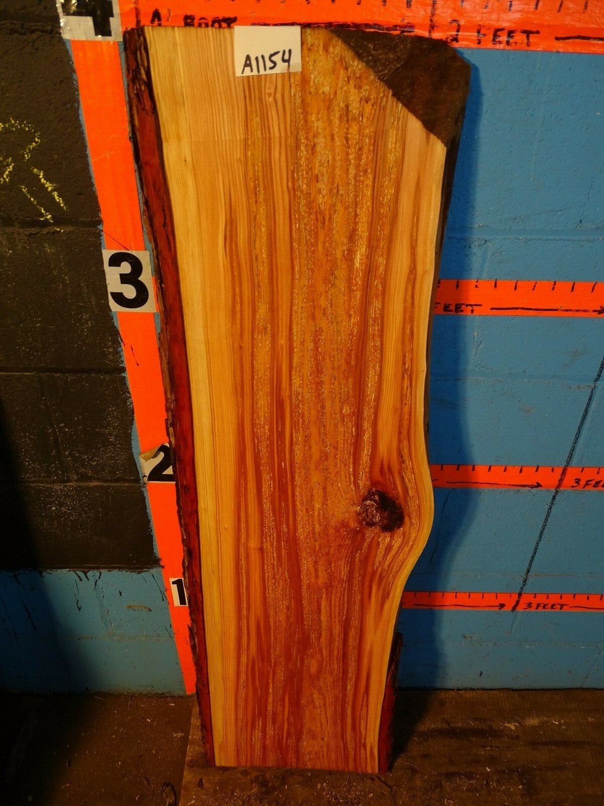 # A1154 1 1/2" THICK tamarack larch Live Edge Slab shelf table KILN ...