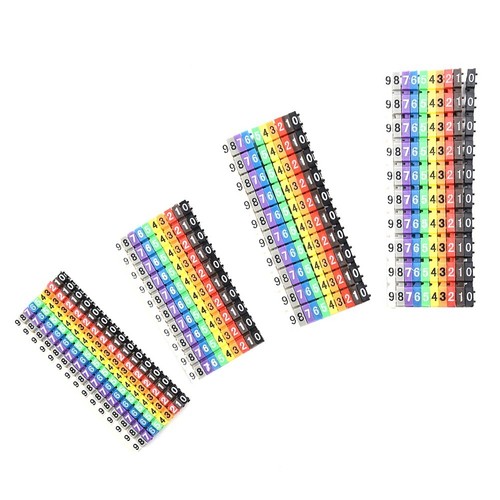 ~ Cable Markers Colourful C-Type Number Tag Label For Wire 1.5-6mm ...
