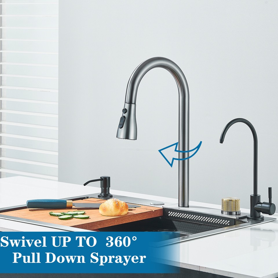 Single Bowl Stainless Steel Rectangular Kitchen Sink Undermount Pull ...