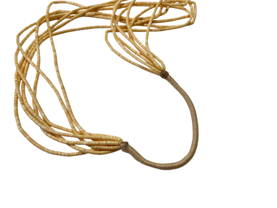 Vintage Santo Domingo 7 strand cream melon shell Heishi necklace | eBay