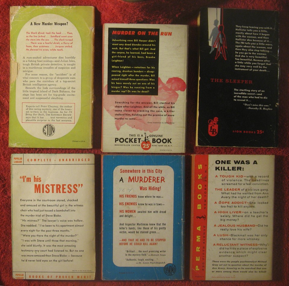 Lot of 6 Sex & Crime Paprbcks, Neo-pulp Lite sleaze w' great vintage ...