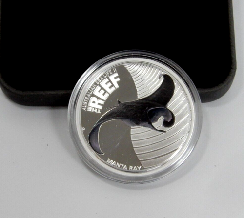 2012 Australian Sea Life II Manta Ray 1/2oz Silver Proof Coin 50c Boxed ...