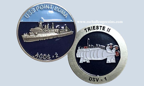 USS Point Loma AGDS-2 / DSV-1 Trieste II Challenge Coin Submersible ...