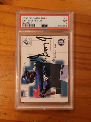 1999 SP Signature #1 Ken Griffey Jr Sample Card PSA 7 NM HOF Mariners ...