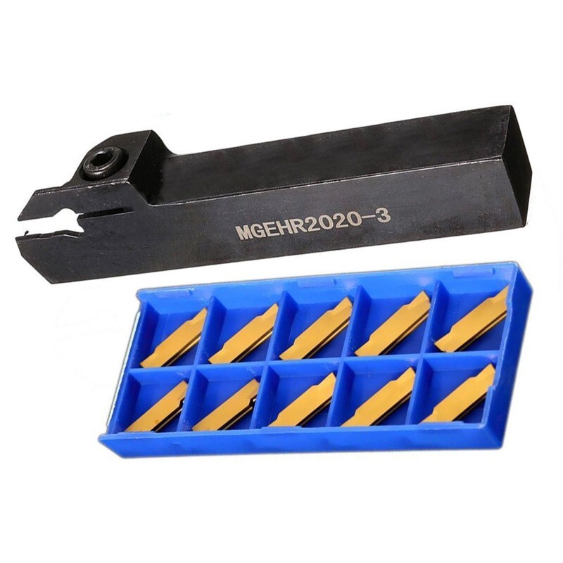 MGEHR20203 Lathe Grooving Parting Cutter Tool Holder + 3mm Inserts ...