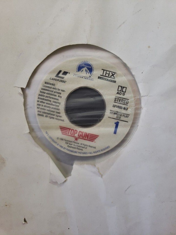 Top Gun 1986 Widescreen THX Dolby AC-3 LaserDisc NO COVER | eBay