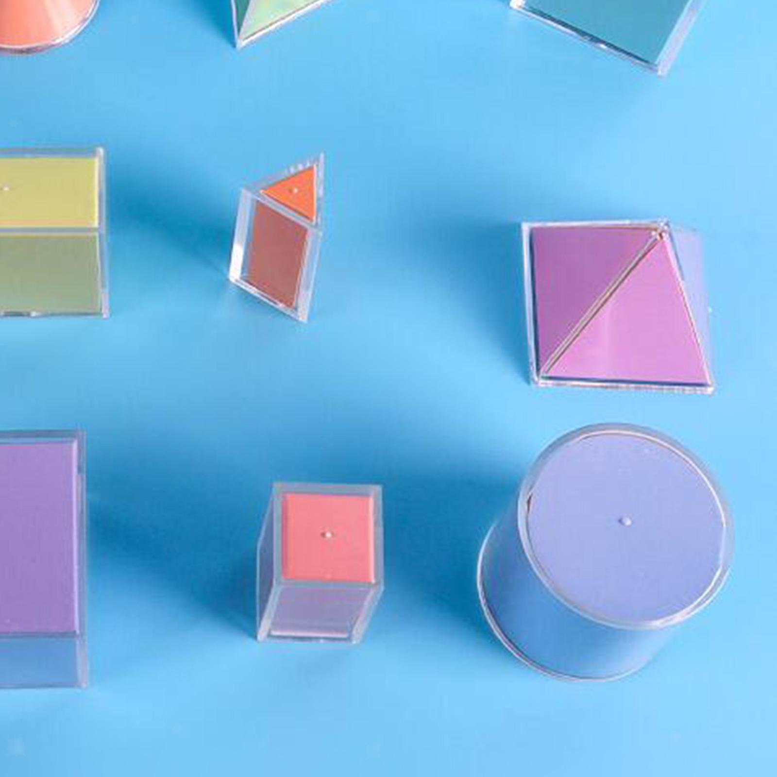 Geometric Shapes Blocks Set 3D Geometric Solids for School Supplies ...