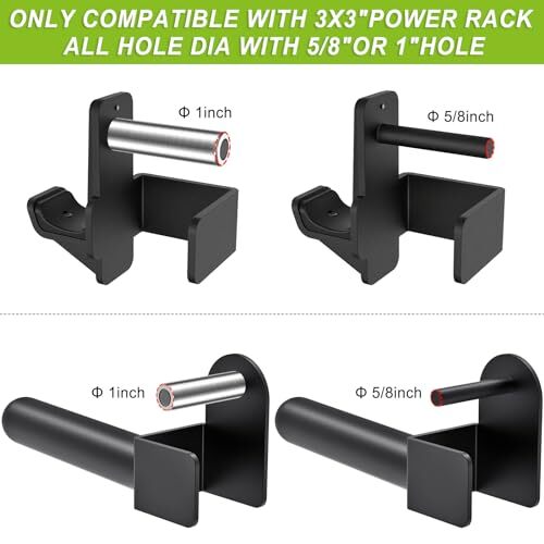 J-Hooks and Weight Plate Holder For 3x3 Rack with 5/8" or 1" Hole + 2 ...