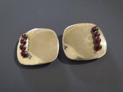 Vintage Navajo Sterling Silver & Red Garnet Post Earrings Signed ...