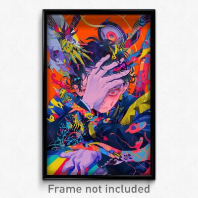 Anime Art Poster - Boy Feeling Relaxed Wearing Impeccable Mittens ...