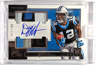 DJ Moore 2018 Panini One RC Patch Auto # /199 !! Chicago Bears Rookie ...