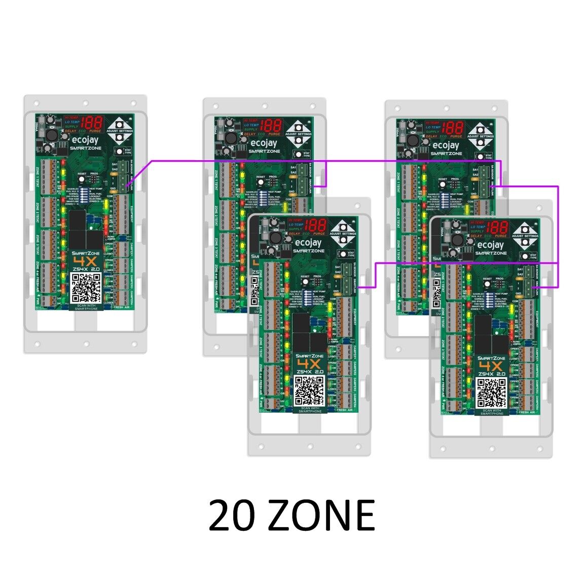 SmartZone-4X Control :4 zone controller KIT w/Temp sensor - Universal ...