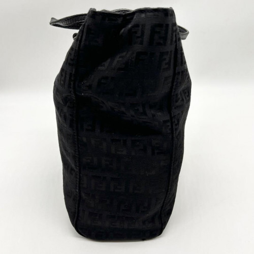 Fendi Zucchino handbag with FF hardware, canvas, leather and black | eBay