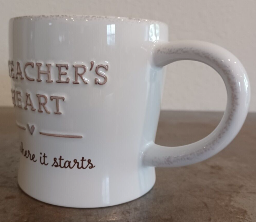 Hallmark Ceramic Mug A Teacher's Heart Is Where It Starts 4" Tall | eBay
