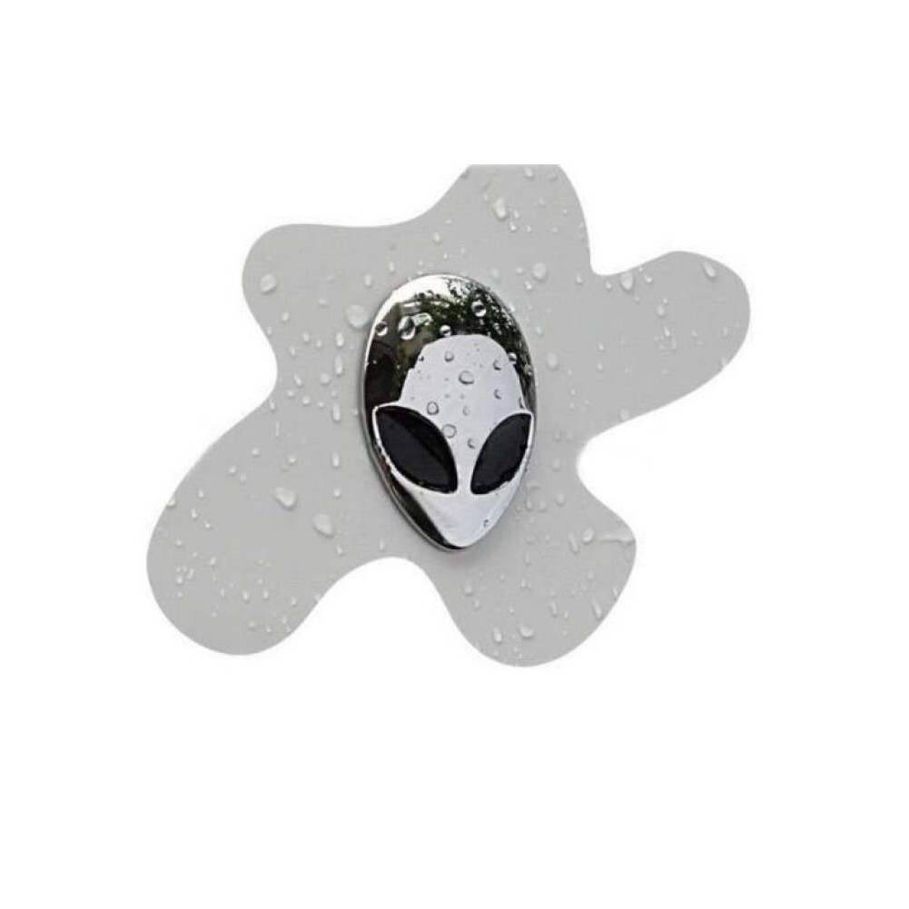 2Pcs Full Metal 3D Alienware Alien Head Auto Logo Sticker Badge Emblem ...