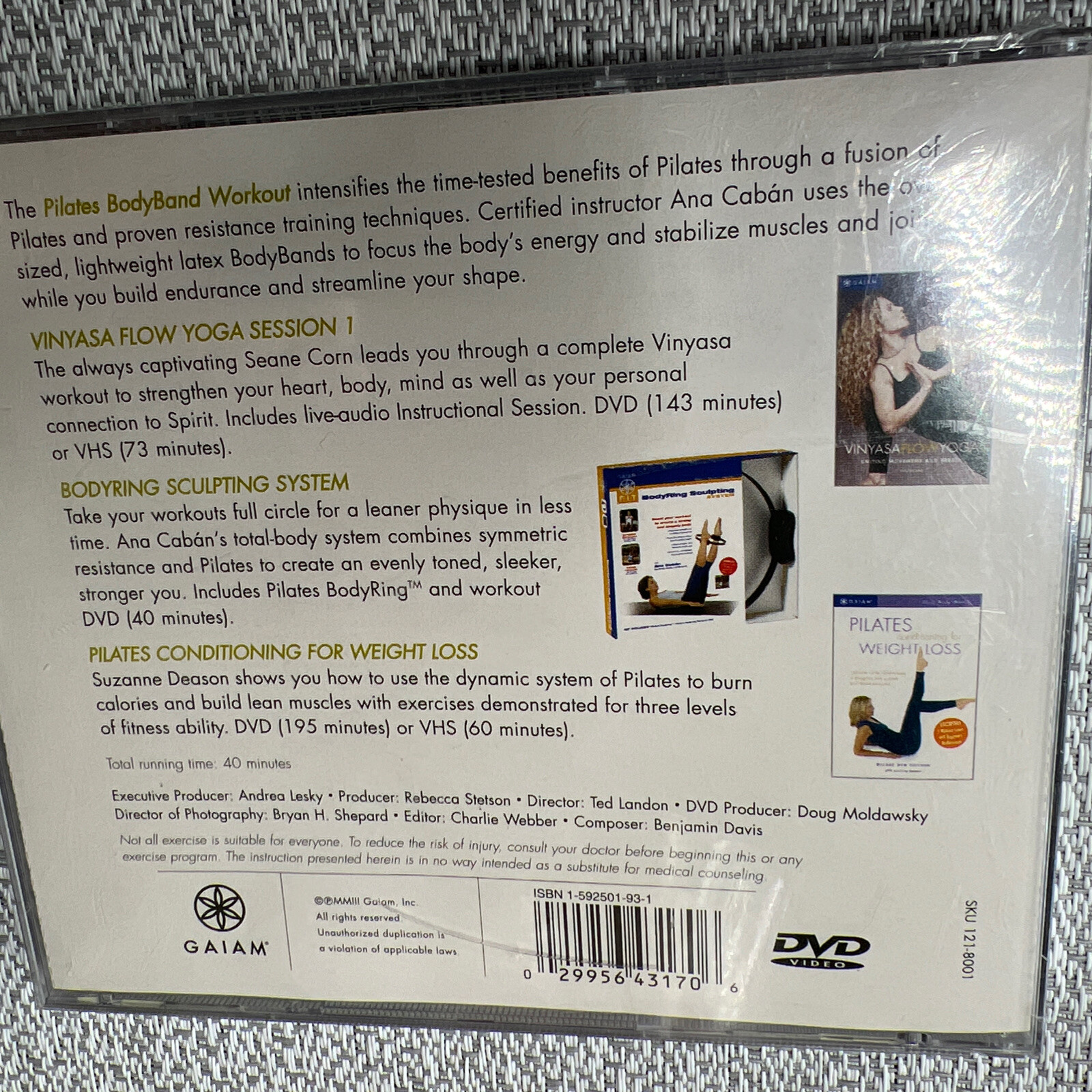 Gaiam Pilates Bodyband Workout DVD Edition Ana Caban Charity Ds55 for ...